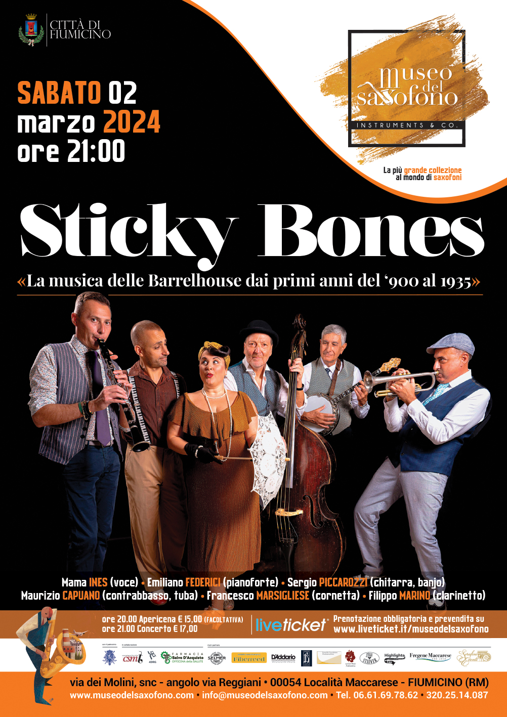 Sticky Bones al Museo del Sax - QFiumicino.com