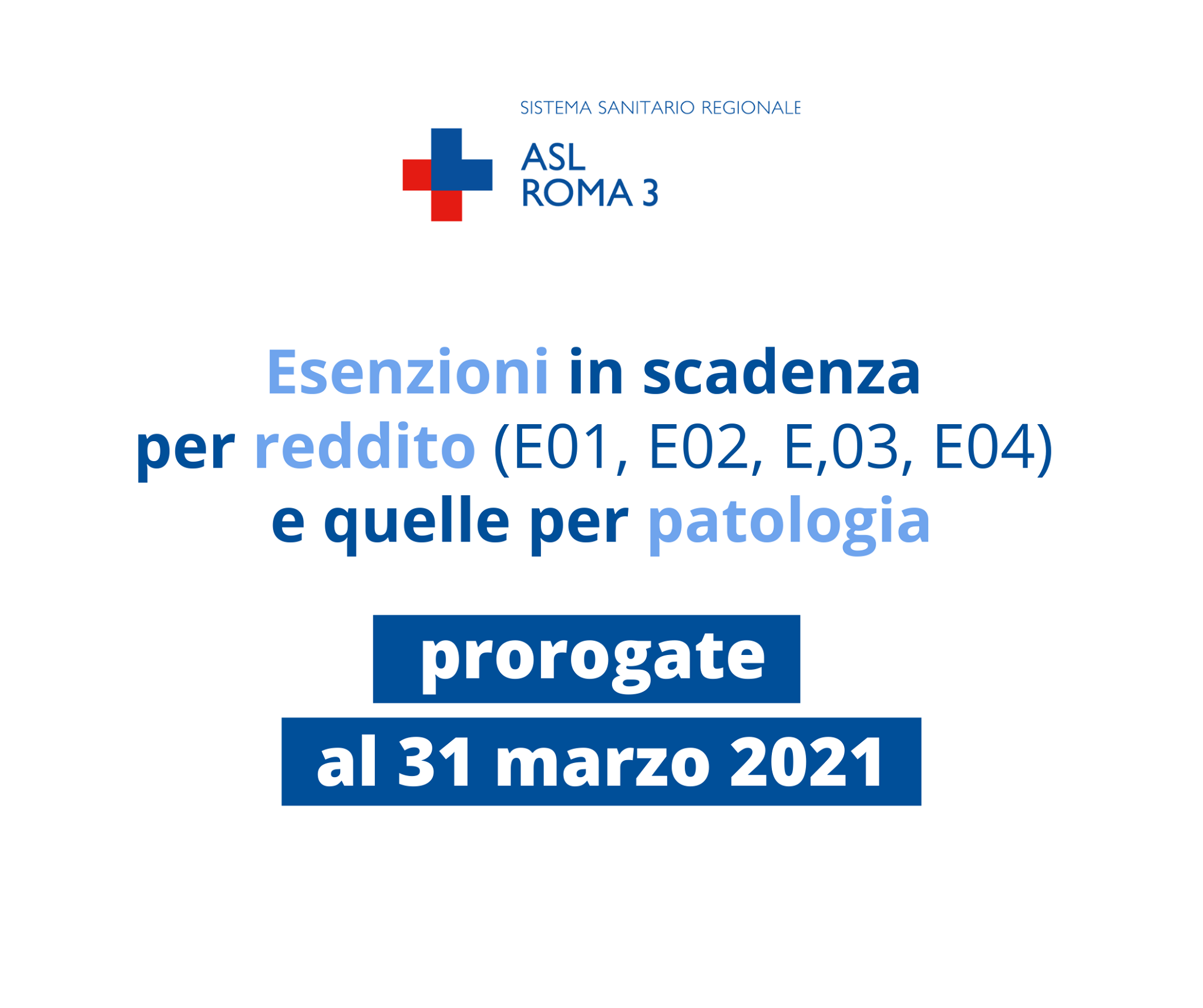 Asl Roma 3, prorogate le esenzioni fino al 31 marzo 2021 - QFiumicino.com